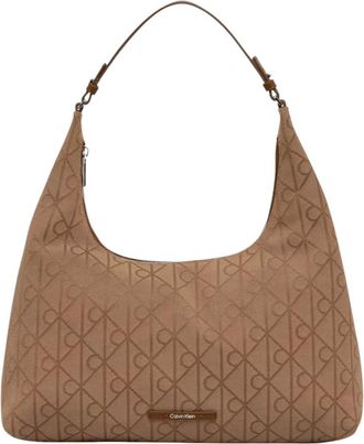 Calvin Klein Sac bandouli&egrave;re Emblem Jacquard - Femme - Sacs - Brun - Taille: ONE Size