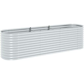 vidaXL Vidaxl - Lit sur&eacute;lev&eacute; de jardin 320x80x81 cm Acier galvanis&eacute; Argent&eacute;