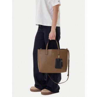 Tommy Hilfiger Handtasche Tommy Hilfiger Th Icon Satchel AW0AW18122 Braun