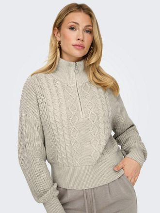 Only Stehkragenpullover ONLDORITTA LS CABLE ZIP HIG NECK KNT