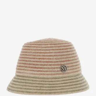 Maison Michel Womens Bucket Hat Souna Multicolour Linen