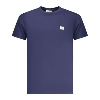 Calvin Klein Homme, Tops, Bleu, Taille: XL T-shirt &agrave; badge en coton