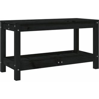 vidaXL Vidaxl - Banc de jardin noir 82,5x35x45 cm bois massif de pin