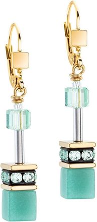 Coeur de Lion Ohrringe - GeoCUBE Iconic Mono Gold Ohrringe - Gr. unisize - in Gr&uuml;n - f&uuml;r Damen