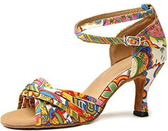 Generic Chaussures de danse latine pour femme - Chaussures de danse latine pour femme - Pratique professionnelle - Performance de salle de bal - Salsa color&eacute;e