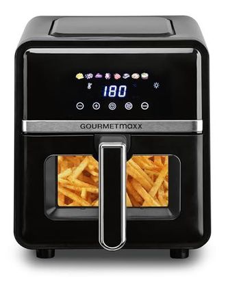 Gourmetmaxx Hei&szlig;luftfritteuse - 5 L Airfryer | Fritteuse mit 6 Funktionen, 8 Programmen | Minibackofen - Fettarme Speisen f&uuml;r max. 4 Personen | Hei&szlig;luftfritteuse 