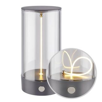 Briloner LED Tischlampe kabellos mit 4-Stufen Schaltung, Touch, Filament, warmwei&szlig;e Lichtfarbe, USB-C Aufladung, Nachttischlampe, Leselampe, LED Lampe, Tischle