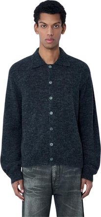 Our Legacy Homme, Pulls, Noir, Taille: 2XL Cardigan Boutonn&eacute; en M&eacute;lange de Laine
