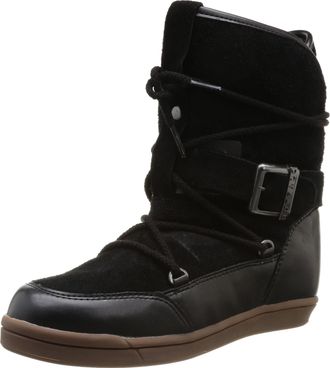 Buffalo Damen 3002-170 Hairy Suede PU Schneestiefel, Schwarz (Black 01)