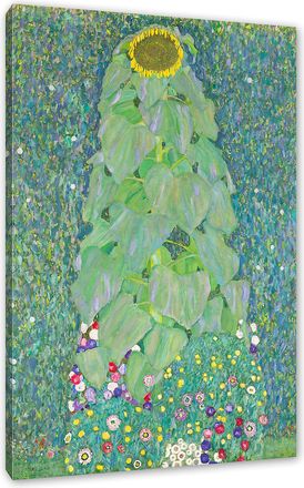 Pixxprint Pixxprint Gustav Klimt - Die Sonnenblume, Gr&ouml;&szlig;e: 100x70cm, Leinwandbild, fertig gespannt, Wandbild, Dekoration, Kunstdruck, kein Poster