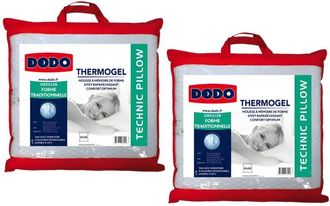Dodo Lot de 2 oreillers DODO m&eacute;moire de forme effet fraicheur - 60x 60 cm - FRESH