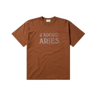 Aries Diamante Kurzarm-T-Shirt - - Tops - Herren - Braun - XL