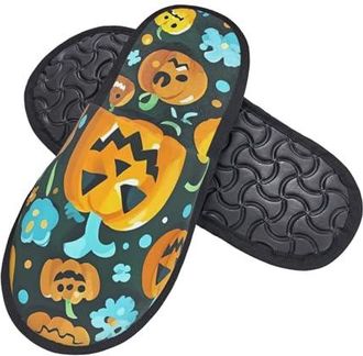 Generic Chaussons Motif DHalloween Mignon Avec Semelle Caoutchouc Pantoufles Doux Slippers Pour Unisex La Maison Outdoor M
