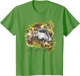 Harry Potter Hufflepuff Floral Badger Mascot T-Shirt