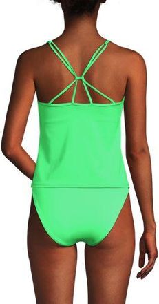 Lands End Komfort-Tankinitop mit gekreuzten Trägern, Damen, Größe:48 regular, Grün, by Lands End