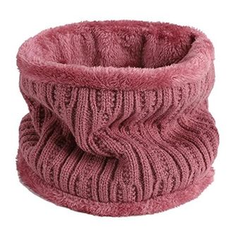 Generic Écharpe dhiver légère pour femme et homme - Écharpe chaude en laine tricotée - Coupe-vent - Cache-cou épais pour femme, rose, taille unique