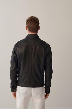 Next Lederjacke Signature Lederjacke mit Kragen (1-St)