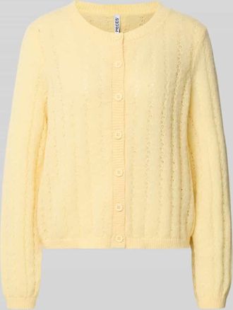 Pieces Regular Fit Strickjacke mit Rundhalsausschnitt Modell ADA