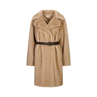 P.A.R.O.S.H. P.a.r.o.s.h. - Belted Manteaux - Femme - Manteaux - Beige - Taille: 36 FR