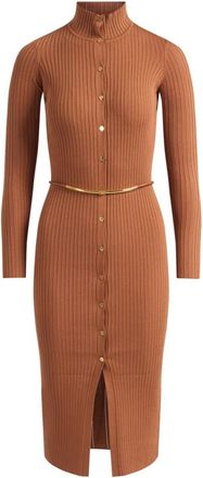 Elisabetta Franchi Femme, Robes, Brun, Taille: 36 FR Abito DI Maglia Cuoio