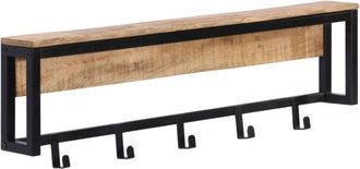 vidaXL Porte-manteau 87x10x27 cm bois de manguier massif brut vidaXL