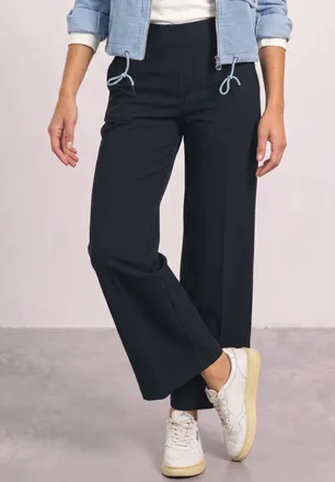 Street One Stoffhose STREET ONE, Damen, Gr. 32, L&auml;nge 26, blau (shadowed navy), Stoff, 61% Viskose, 32% Polyamid, 7% Elasthan, unifarben, comfort fit 7/8-L&auml;nge, 
