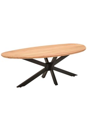 Livetastic Couchtisch, Schwarz, Akazie, Holz, Metall, Akazie, Hartholz, organisch, Sternfu&szlig;, 60x45x130 cm, FSC, einfacher Aufbau, Wohnzimmer, Wohnzimmertische, C