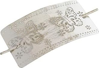 Douceur d'Intérieur Weiche Innenraffhalter Brosche 9 x 17,5 cm Metall Patina Epica Weiß/Gold