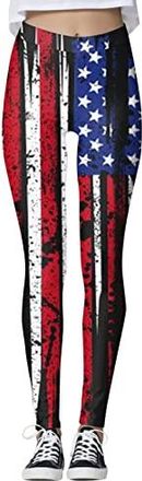 Generic Legging de sport pour femme 2026 - Pantalon de yoga imprim&eacute; 4 juillet, Noir, XXL