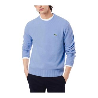 Lacoste Homme, Pulls, Bleu, Taille: 2XL Pull en laine &agrave; col rond et manches longues