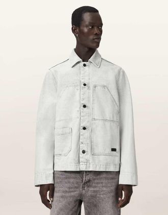 AllSaints Mukesh - Surchemise en jean - Gris d&eacute;lav&eacute;
