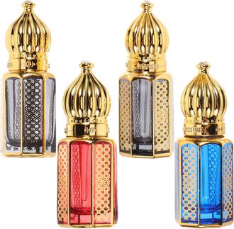 NUOBESTY Nachf&uuml;llbare Vintage Glas &ouml;lflasche mit Pipette Tragbarer Duftspender f&uuml;r &Auml;therische &Ouml;le Elegante Parfumflasche Hochwertiger Metallverschluss f&uuml;r Reis