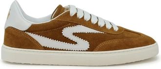 Stuart Weitzman Low-Top Sneaker - Beige And White Leather/Suede Runaround Sneakers - Gr. 10 - in Grau - f&uuml;r Damen