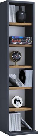 VCM Holzregal stehend/platzsparender CD Schrank f&uuml;r 102 CDs oder 36 DVDs/Ma&szlig;e: H. 92 x B. 21 x T. 20 cm/Elegantes DVD Regal stehend/Blu-Ray Regal/CD Regal