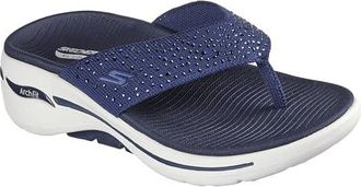 Skechers Tongs pour femme, bleu marine/blanc, 42 EU