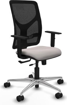 Piqueras y Crespo Schreibtischstuhl, wei&szlig;, mit 1D-Armlehnen, h&ouml;henverstellbare Lendenwirbelst&uuml;tze, ausgestattet mit Syncro/Traslack und Schneideschaum, Schwarz/Wei&szlig;