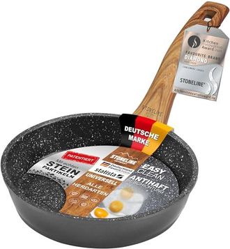 STONELINE Back to Nature Po&ecirc;le &agrave; Frire 14 cm, Po&ecirc;le &agrave; Omelette, Po&ecirc;le &agrave; Rev&ecirc;tement Antiadh&eacute;sif avec de vraies particules de pierre, adapt&eacute;e &agrave; toutes les plaques