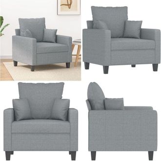 vidaXL Sessel Hellgrau 60 cm Stoff - Esszimmerstuhl - Lounge Chair - Beistelltisch - Grau Sessel - Wohnzimmersofa - Home & Living