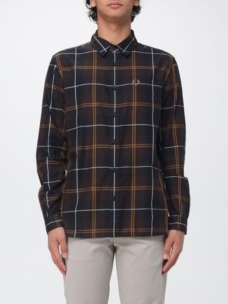 Fred Perry Chemise en coton tartan avec col fran&ccedil;ais et poche appliqu&eacute;e