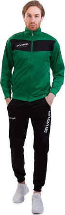 Givova Herren jakkesæt visum Sportset, Mehrfarbig (grün/schwarz), S-M EU