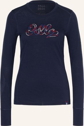 Odlo Funktionsshirt Merino 200 80th Anniversary Aus Merinowolle blau