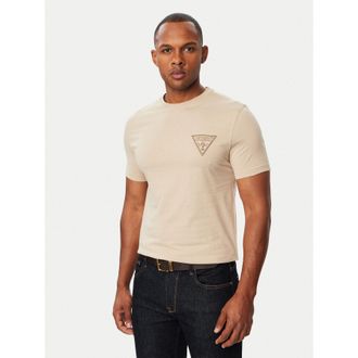 Guess T-Shirt M6BI49 K6186 Beige Slim Fit