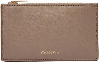 Calvin Klein Geldb&ouml;rse Foil Logo Top Zip Cardcase LV04F1090G Beige