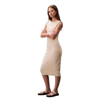Calvin Klein Baumwolldichtes Kleid - Beige