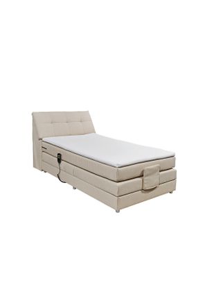 Esposa Boxspringbett, Creme, Textil, H2, 7-Zonen, 120x200 cm, Stoffauswahl, Topper durchgehend, in verschiedenen Größen erhältlich