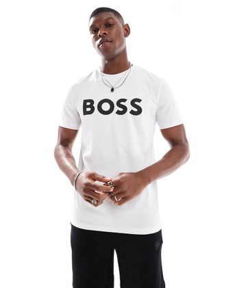 Boss Orange by Hugo Boss Thinking - T-shirt à imprimé logo - Blanc