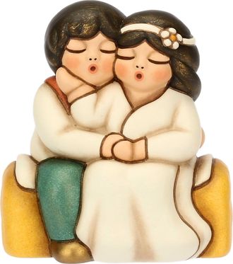 Thun Brautpaar aus Keramik auf Stroh, klein - Keramik - Kollektion Bonboniere - 5,1 x 4,3 x 6,5 cm