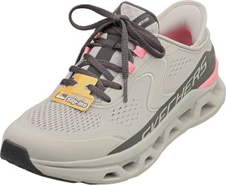 Skechers Damen Glide-Step Altus Slip-On, Graues Synthetisches Netzgewebe, rosa Rand, 37 EU
