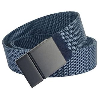 Generic Trois g&eacute;n&eacute;rations de boucle de plaque ceinture d&eacute;contract&eacute;e en nylon pour homme petite ceinture &agrave; boucle, bleu, A