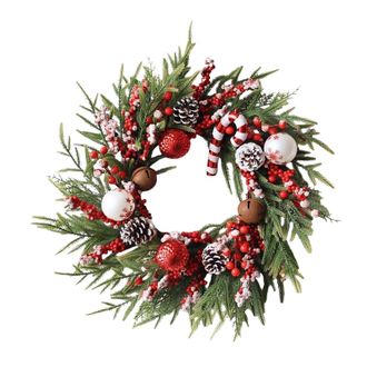 Generico Weihnachtskranz für Tür, künstliche Winterdekoration für Partys, Winterkränze für Außentüren, für Wand, Fenster, Kamin im Innen- und Außenbereich